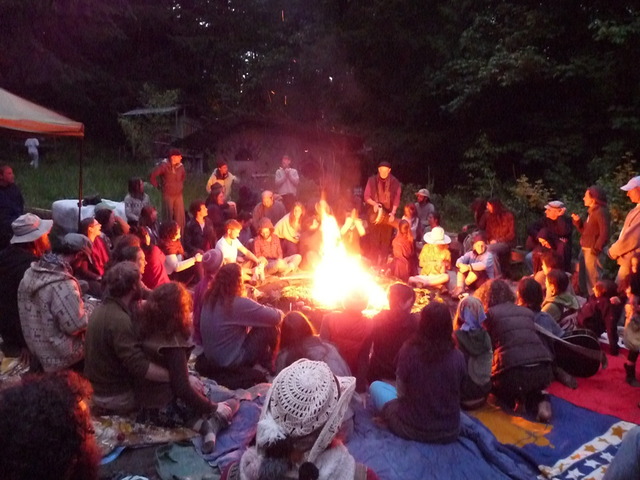 bonfire song circle.JPG | Tryon Life Community Farm
